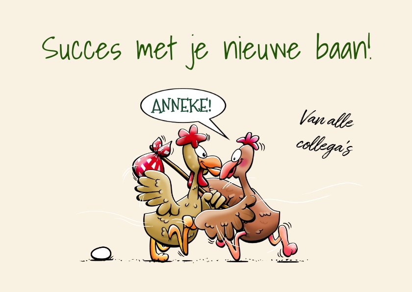 Leuke felicitatiekaart met kippen bij een | Kaartje2go