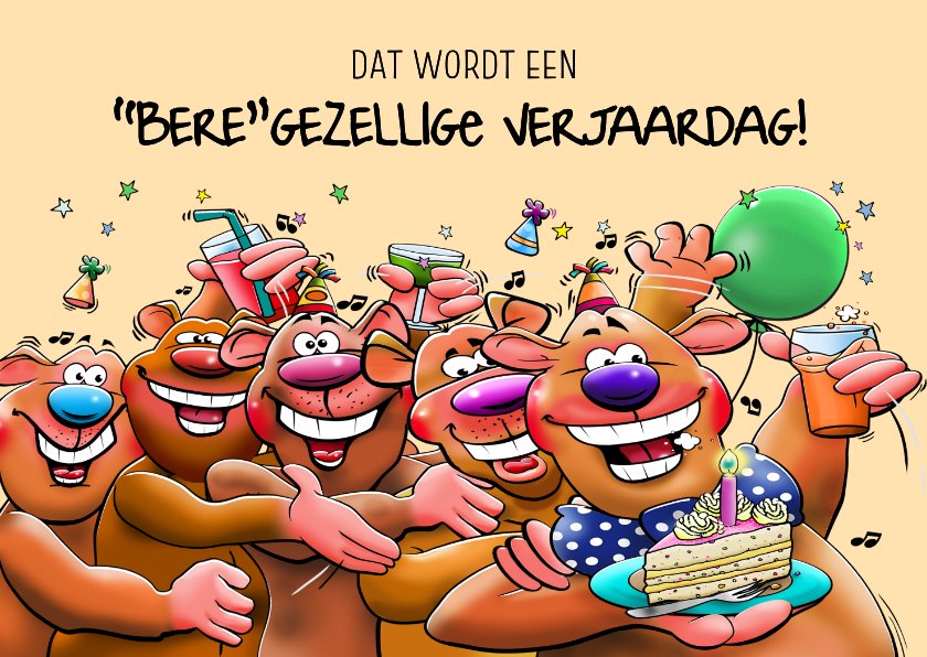 Leuke verjaardagskaart beren met ranja die | Kaartje2go
