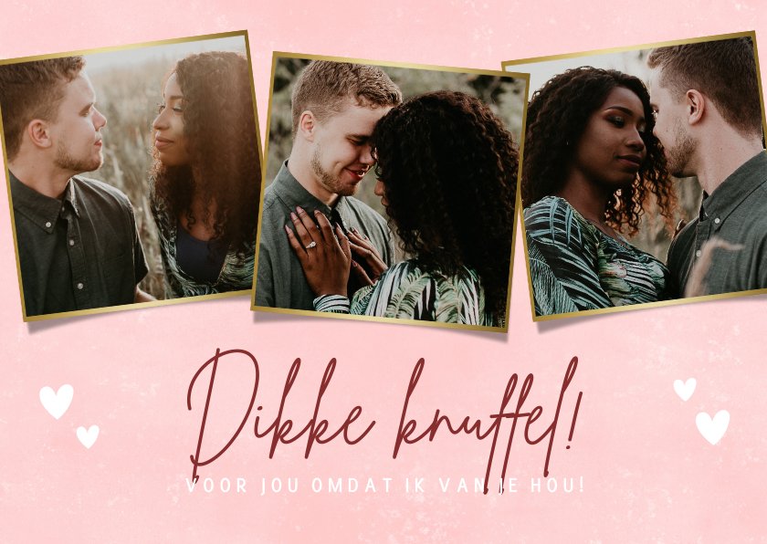 Lieve fotocollage liefdekaart dikke knuffel en | Kaartje2go
