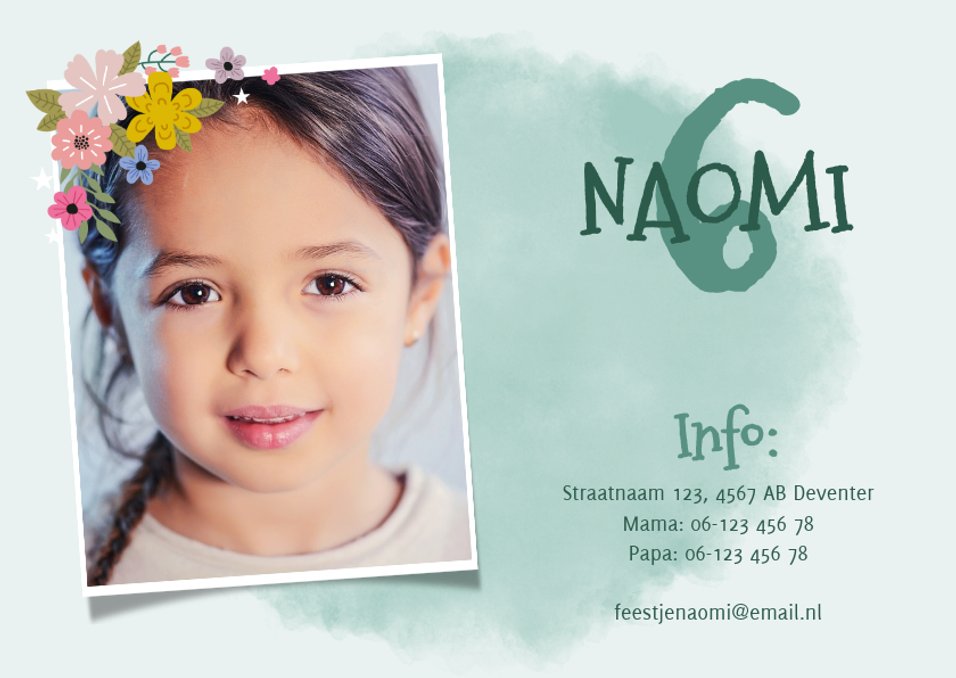 Lieve uitnodiging kinderfeestje met eenhoorn | Kaartje2go