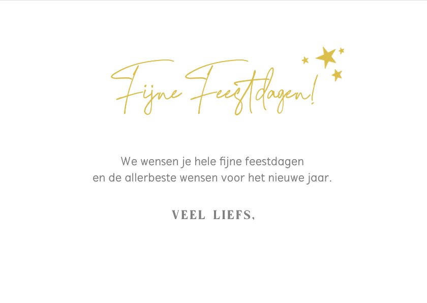 Liggende kerstkaart fijne feestdagen met grote | Kaartje2go