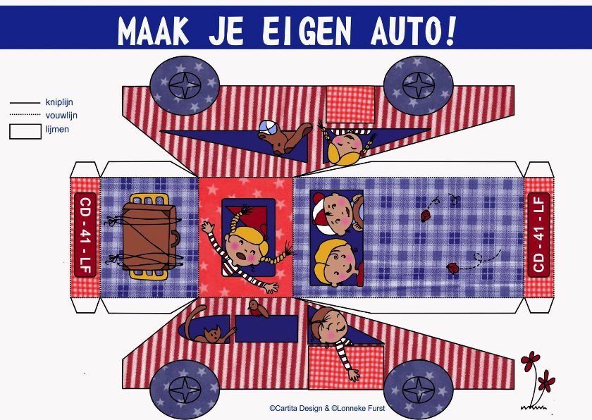 Maak je eigen auto Jongen DIY knutsel kaart | Kaartje2go