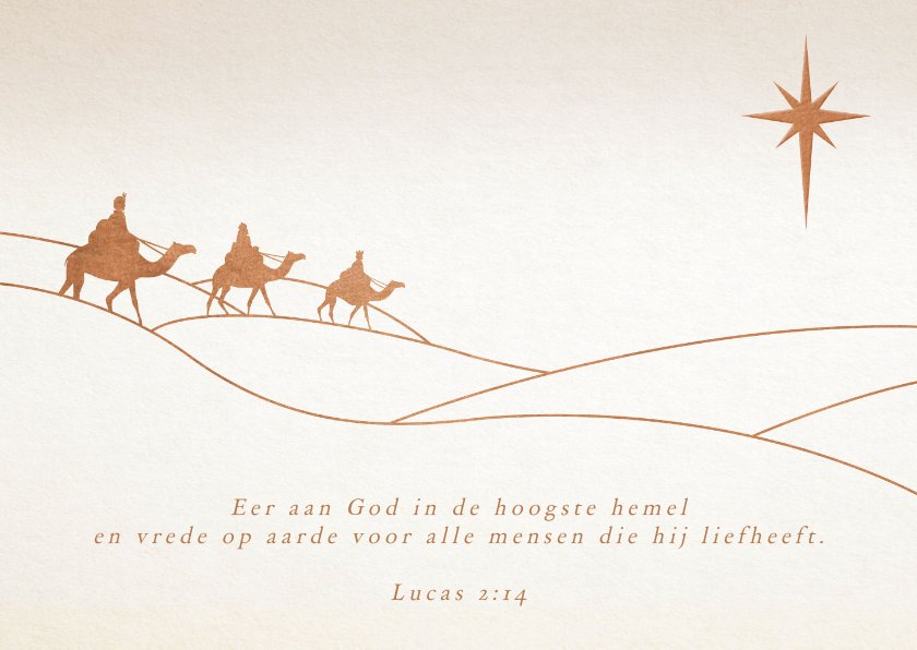 Moderne christelijke kerstkaart 3 wijzen op | Kaartje2go