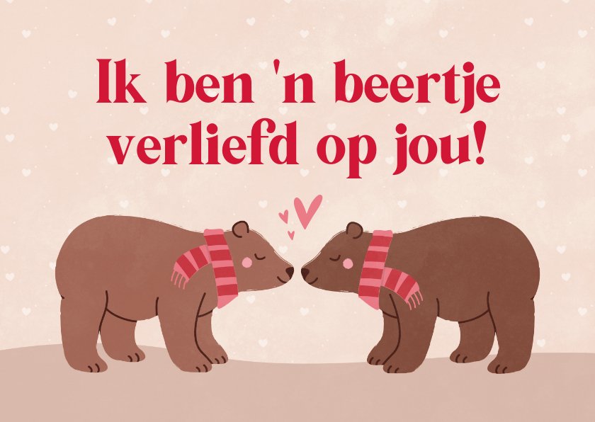Schattig valentijnskaartje een beertje verliefd | Kaartje2go