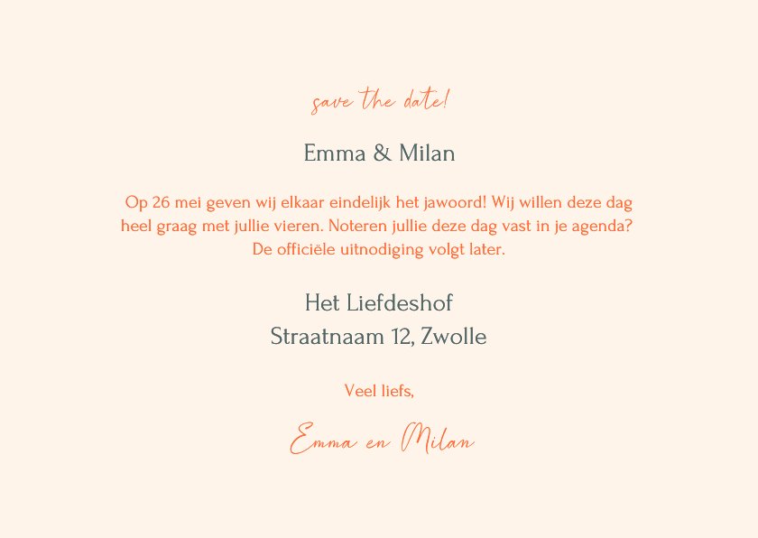 Stijlvolle save the date met vintage tekeningen | Kaartje2go