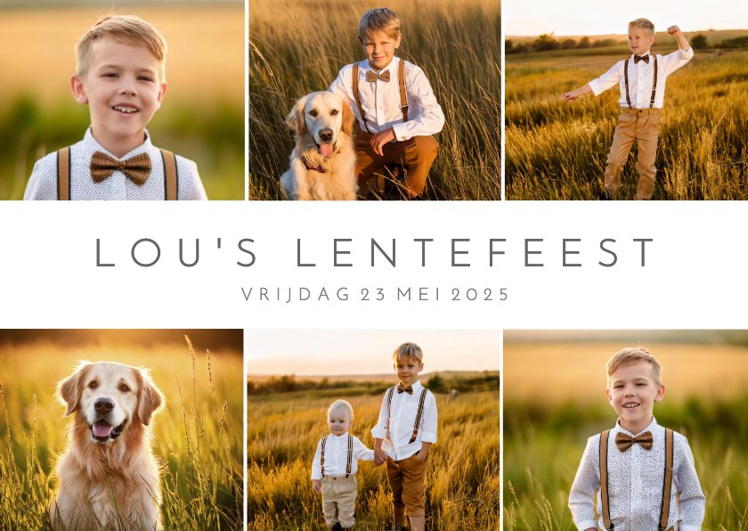 Stijlvolle uitnodiging lentefeest met | Kaartje2go