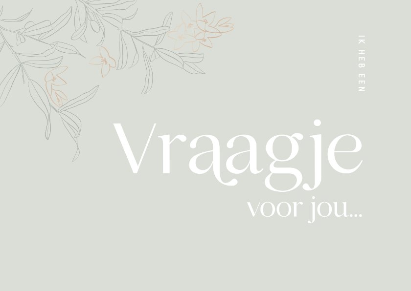 Trendy getuigekaart vraagje voor jou met strik | Kaartje2go