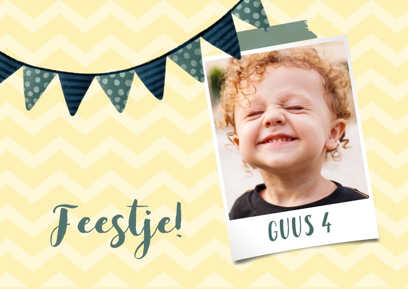 Uitnodiging kinderfeestje hondje met feesthoed | Kaartje2go