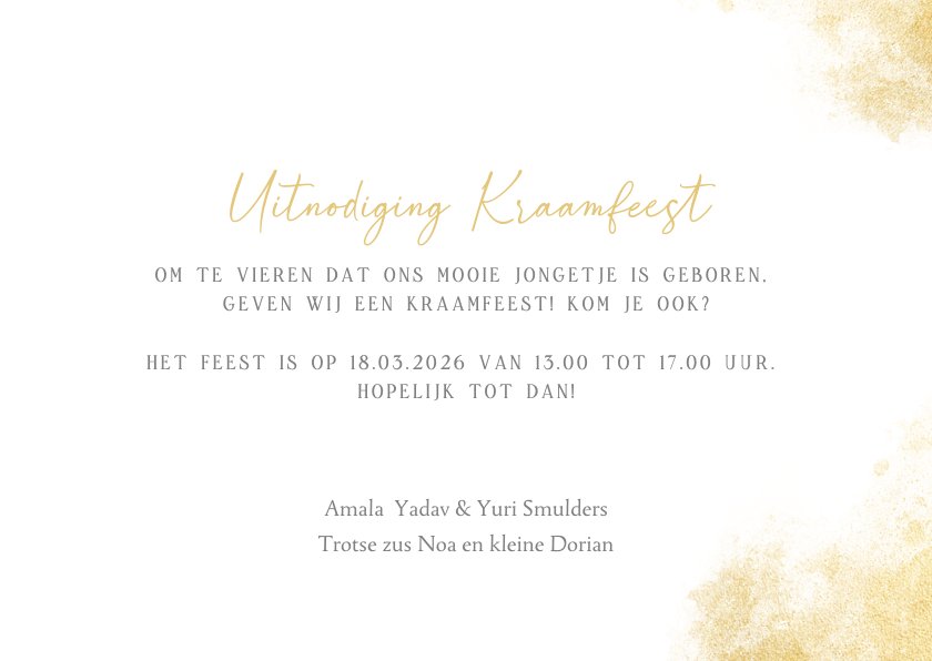 Uitnodiging kraamfeest grote eigen foto en | Kaartje2go