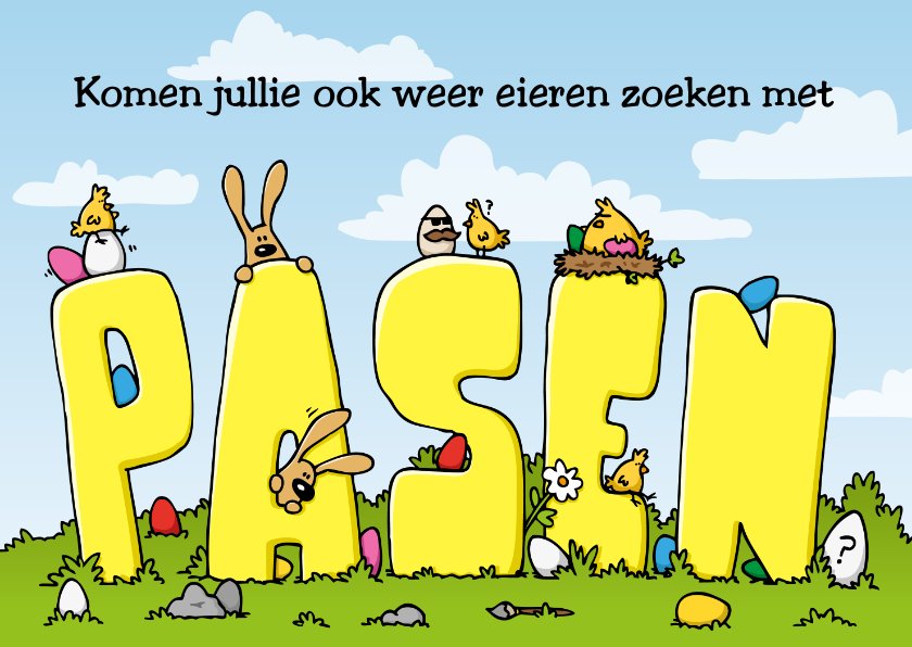 Uitnodiging Pasen- eieren zoeken - Paaskaarten | Kaartje2go