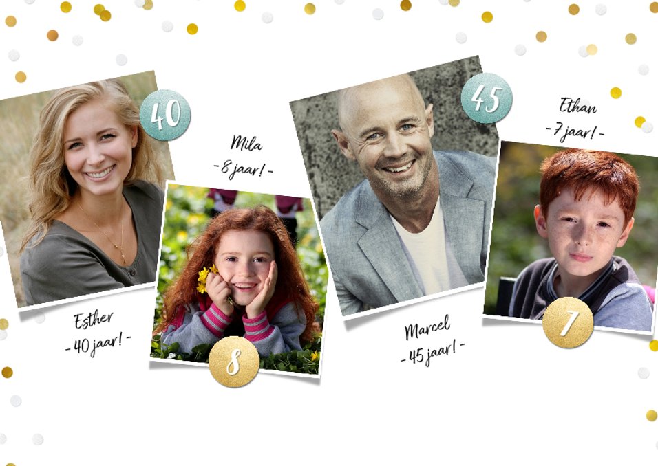 Uitnodiging voor een samen 100 feestje met 4 | Kaartje2go