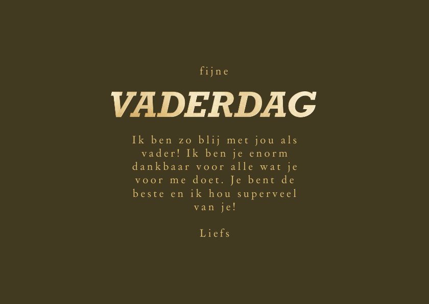 Vaderdagkaart'Fijne Vaderdag' goud fotocollage | Kaartje2go