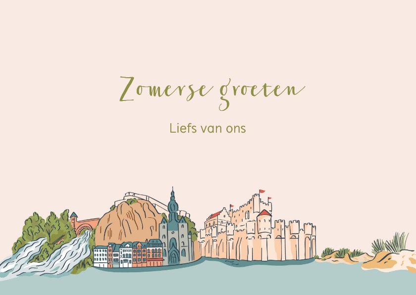 Vakantiekaart groetjes uit België landkaart met | Kaartje2go