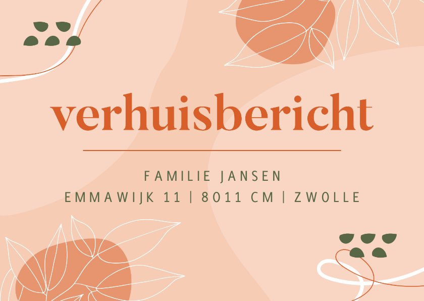 Verhuisbericht abstract - Verhuiskaarten | Kaartje2go