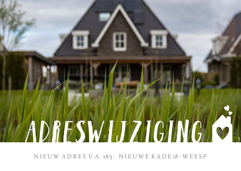 Verhuiskaart adreswijziging met grote foto | Kaartje2go