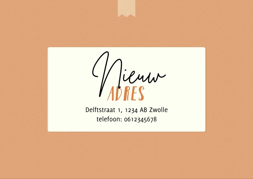 Verhuiskaart nieuwe woning verhuisdozen spullen | Kaartje2go