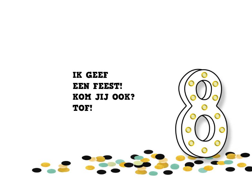 verjaardag 8 jaar hip lichtjes - Kinderfeestjes | Kaartje2go