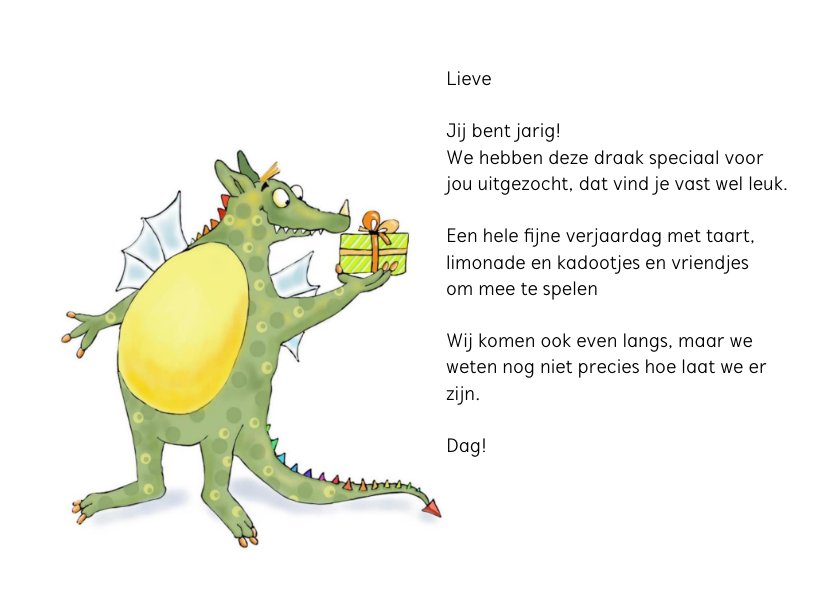 Verjaardag- draak blaast de kaarsjes uit | Kaartje2go