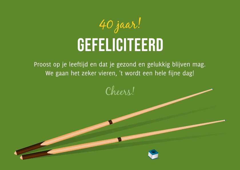 Verjaardagskaart grappig biljart pool keus | Kaartje2go