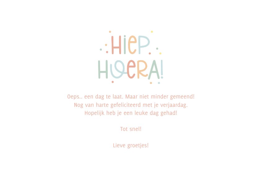 Verjaardagskaart oepsie woepsie met emoji en | Kaartje2go