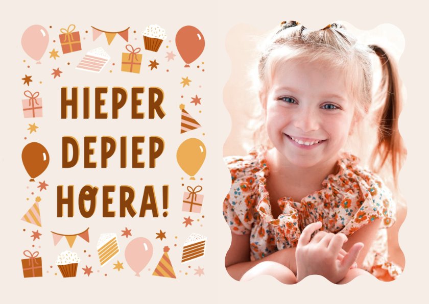 Vrolijke verjaardagskaart hieperdepiep met foto | Kaartje2go