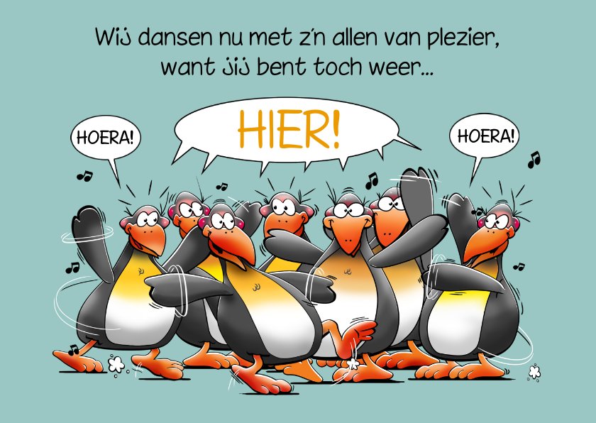 Welkom thuis kaart collega terug op zijn werk | Kaartje2go