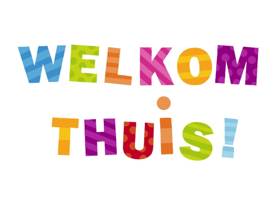 Welkom thuis Vrolijke letters | Kaartje2go