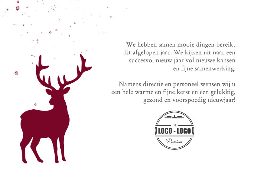 Zakelijke kerstkaart kerst hert silhouet | Kaartje2go