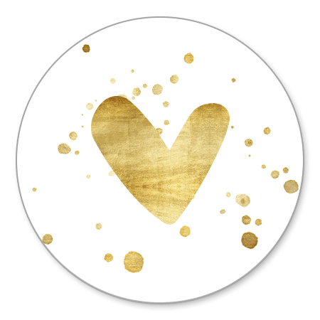 Geboortekaartje gouden hartjes en spetters | Kaartje2go