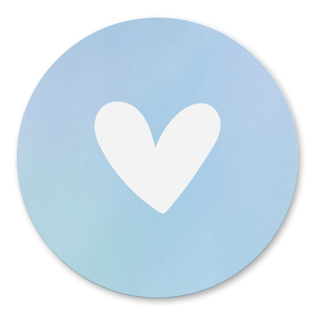 Geboortekaartje simpel wit hartje met waterverf | Kaartje2go