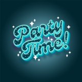 Uitnodiging neon'Party Time!' met sterren | Kaartje2go
