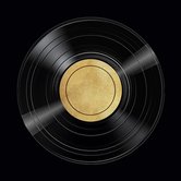 LP plaat uitnodigingskaart muziek feestje goud | Kaartje2go