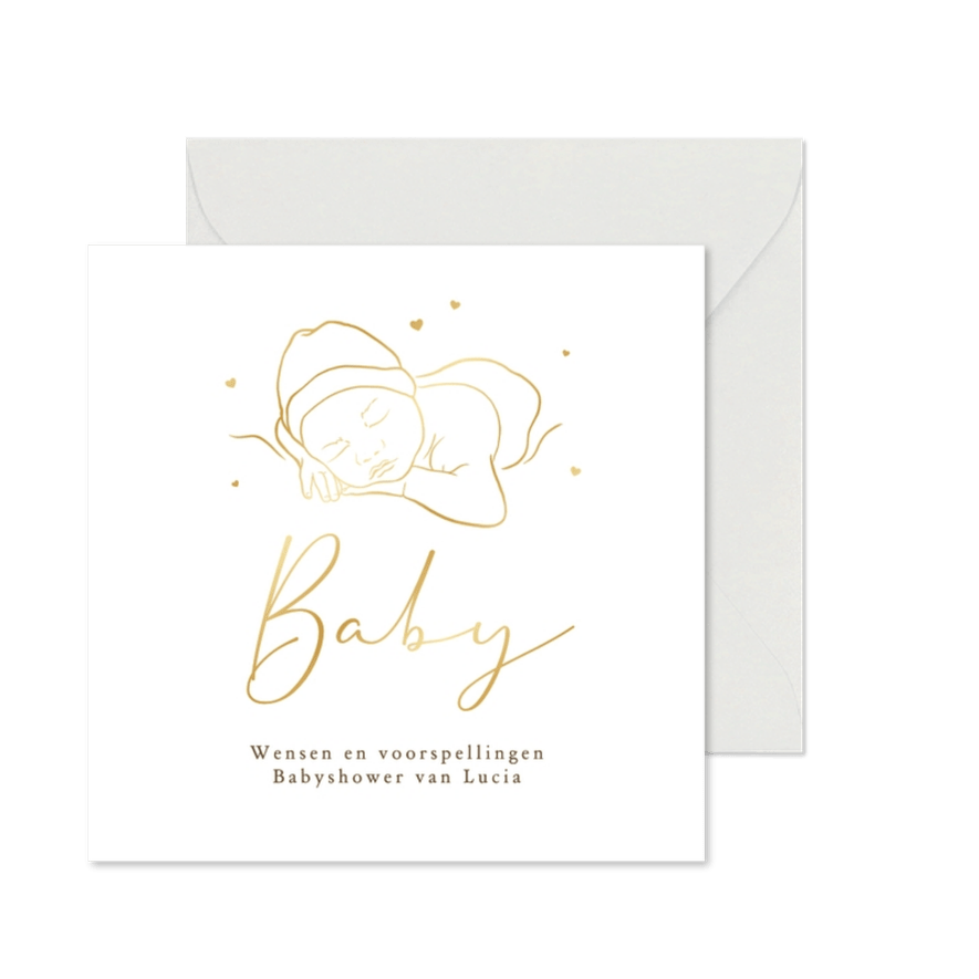 Babyshower stijlvol invulkaartje wensen | Kaartje2go
