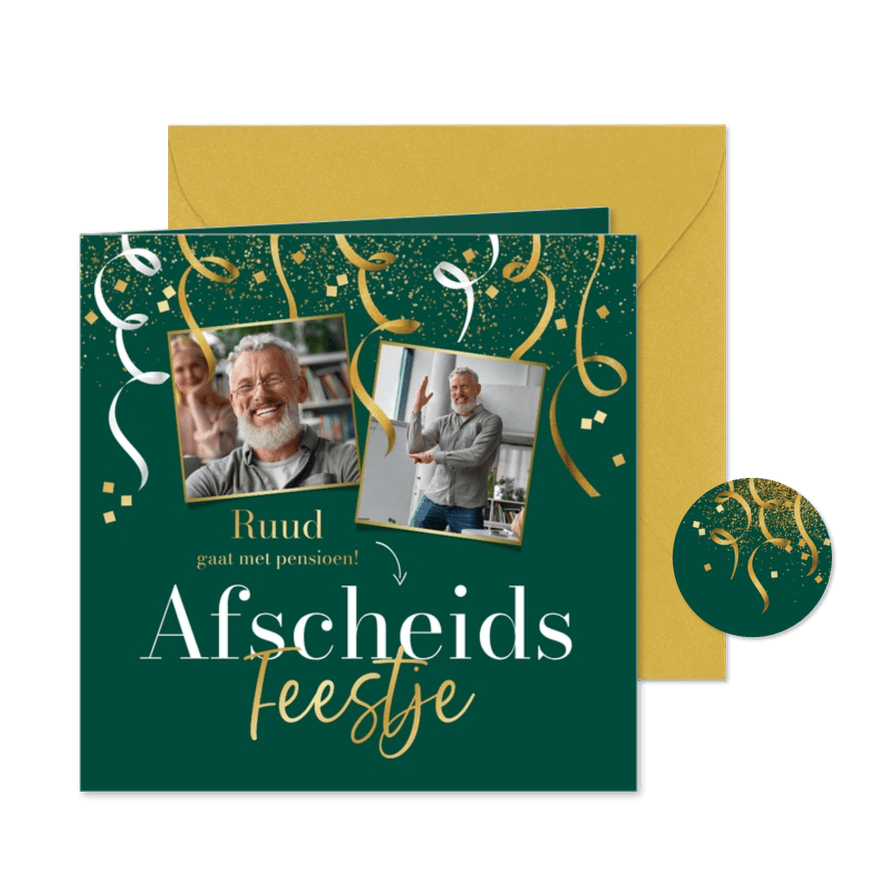 Uitnodiging afscheidsfeest collega pensioen | Kaartje2go