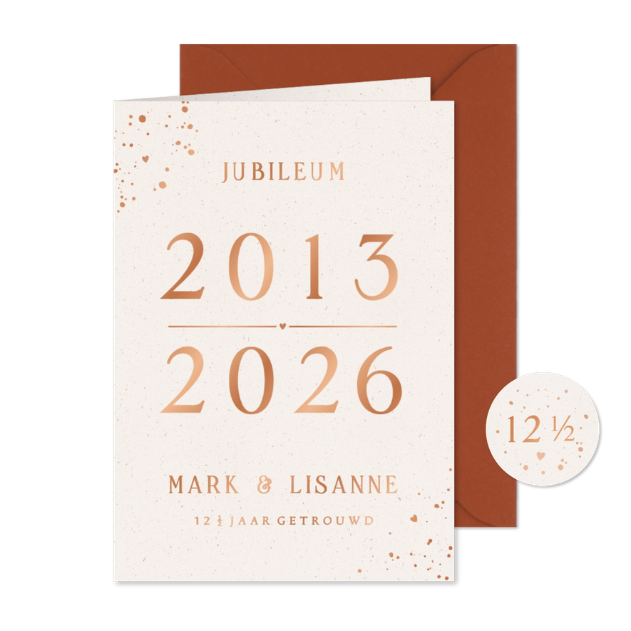 Uitnodiging 12 5 Jaar Getrouwd Koperen Huwelijk