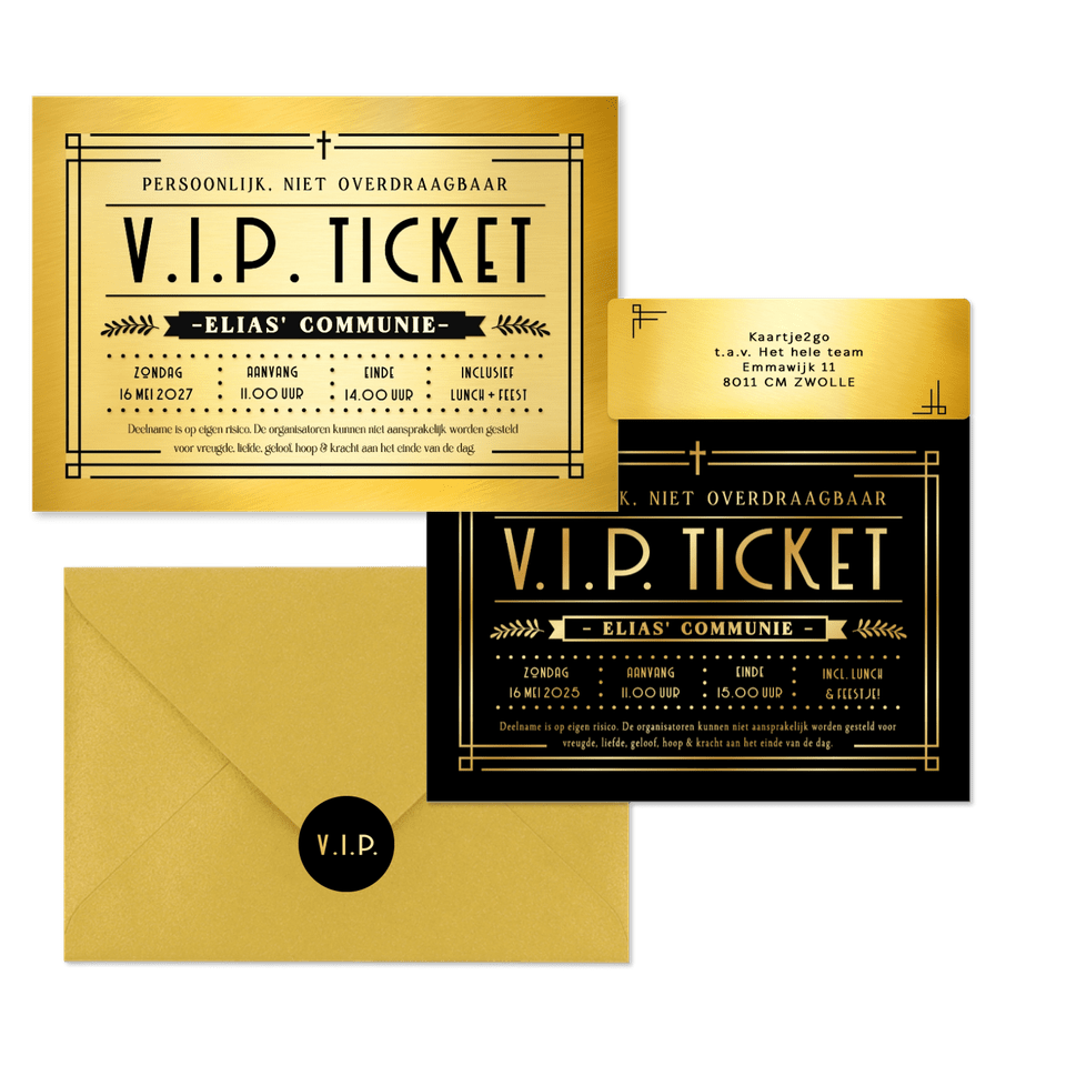 V.I.P. ticket uitnodiging origineel voor de | Kaartje2go
